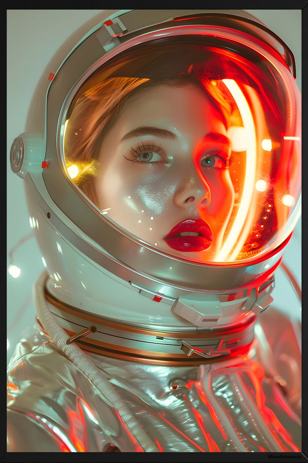 Astronaut Decor Girl Print Space Travel Poster Print Vintage 50s Space ...
