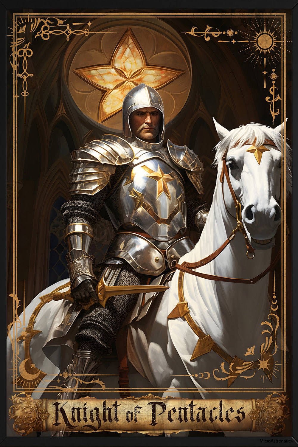 Knight of Pentacles Print Tarot Card Art Poster Major Arcana - Etsy