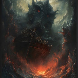 Father Dagon Lovecraft Print Dark Sea God Art Poster Temperance Canvas ...