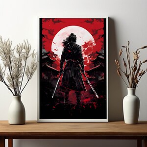 Bad Moon Samurai Poster Day Eastern Art Print Traditional Japanese ...