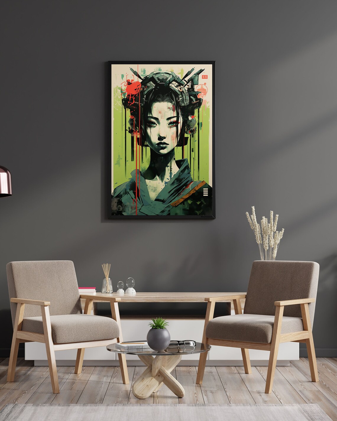 Cyberpunk Geisha Print Cyber Punk Wall Art Geisha Poster Cyber Punk ...