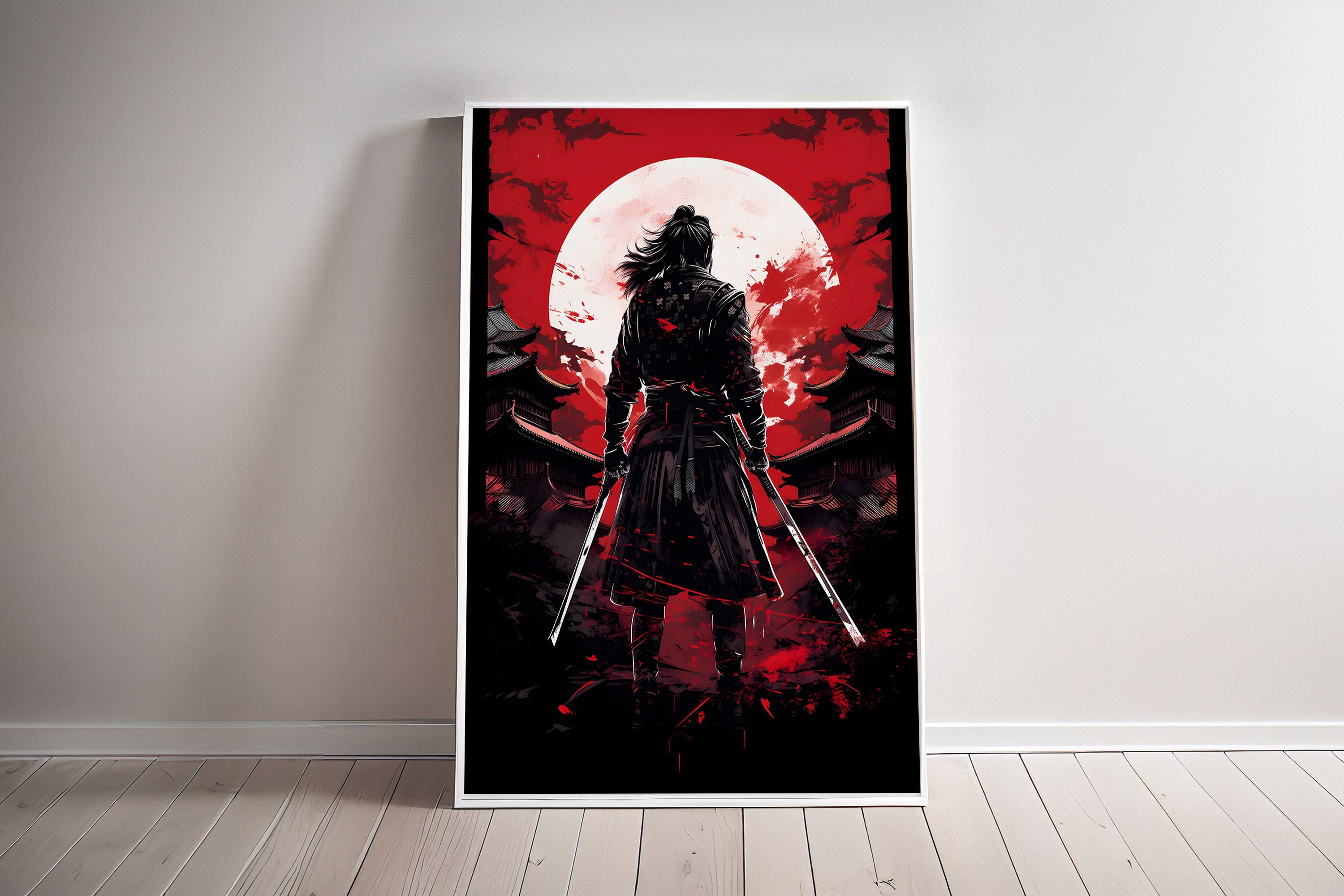 Bad Moon Samurai Poster Day Eastern Art Print Traditional Japanese ...