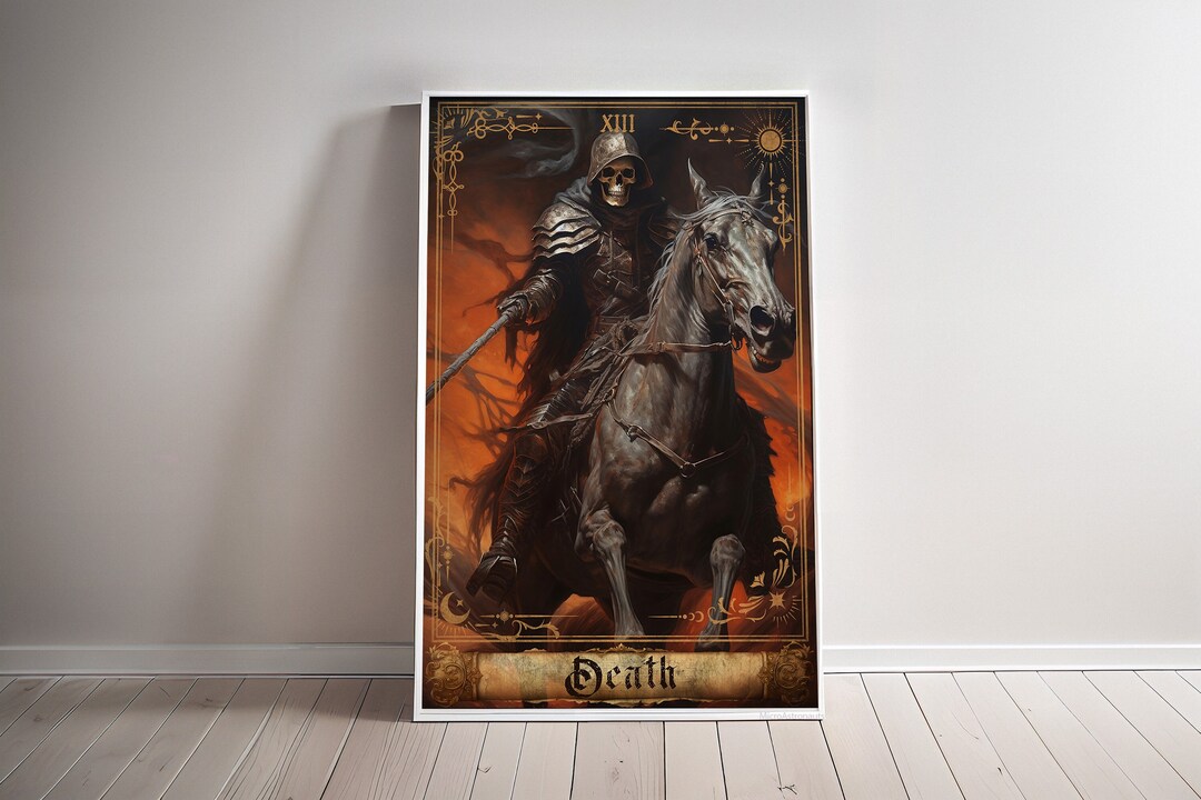 Death Tarot Card Print, Tarots Cards Major Arcana, Death Poster Wall ...