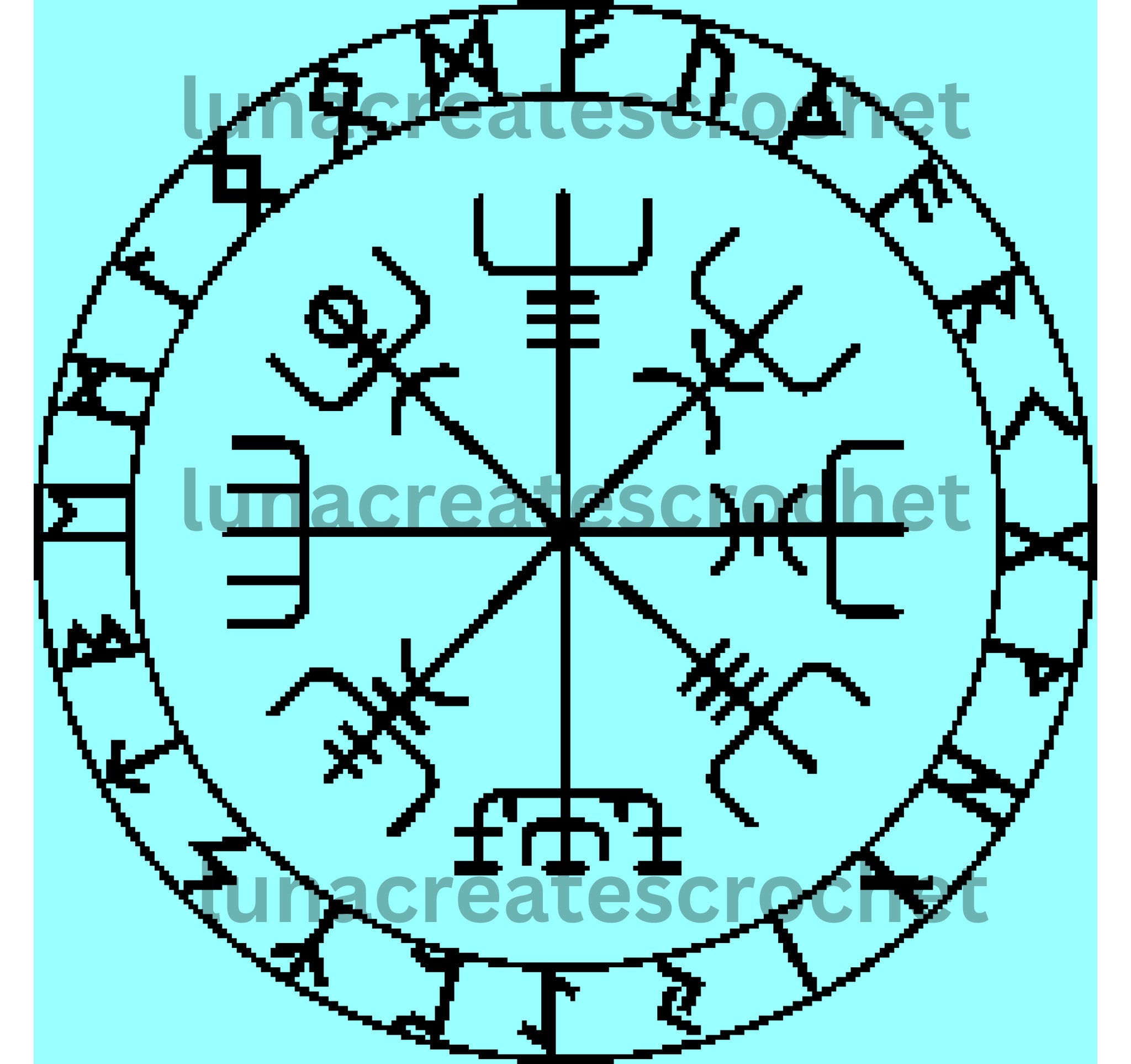 Vegvisir nordic Compass Norse Graphgan C2C Pattern - Etsy