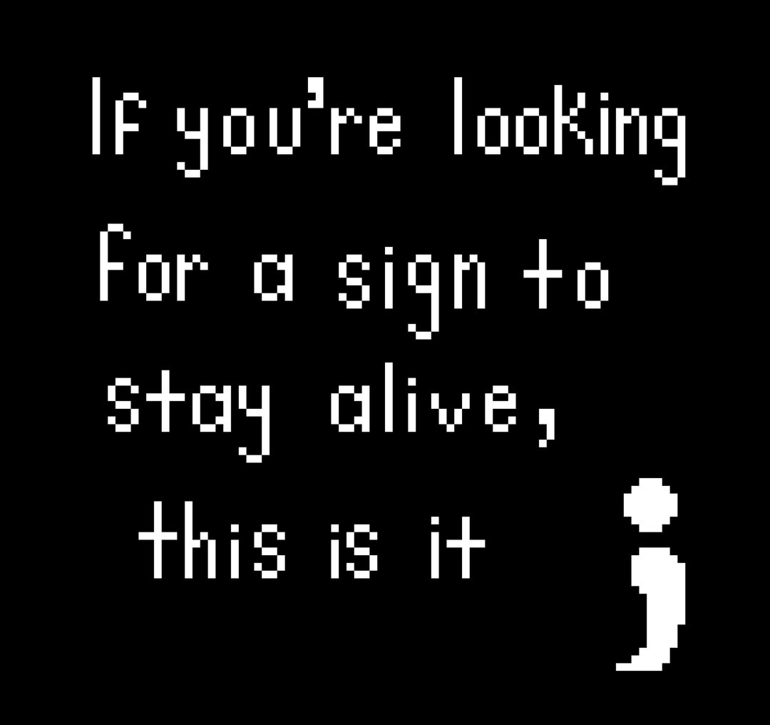 Stay Alive Tapestry Crochet Pattern: Semicolon Blanket Throw (digital ...