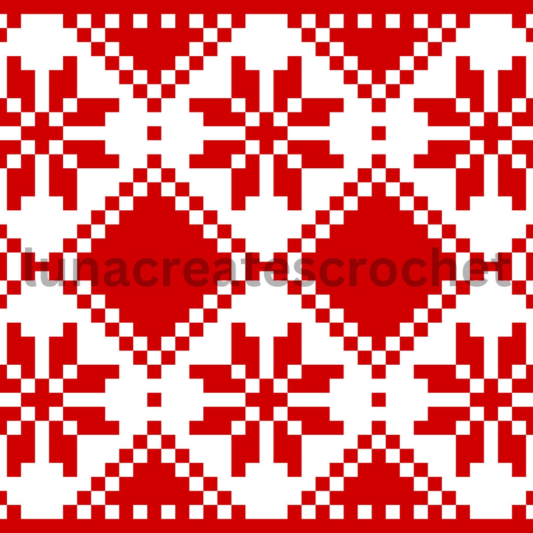 Christmas Mosaic - Graphgan, C2C Pattern, Throw, Blanket, Crochet - Etsy