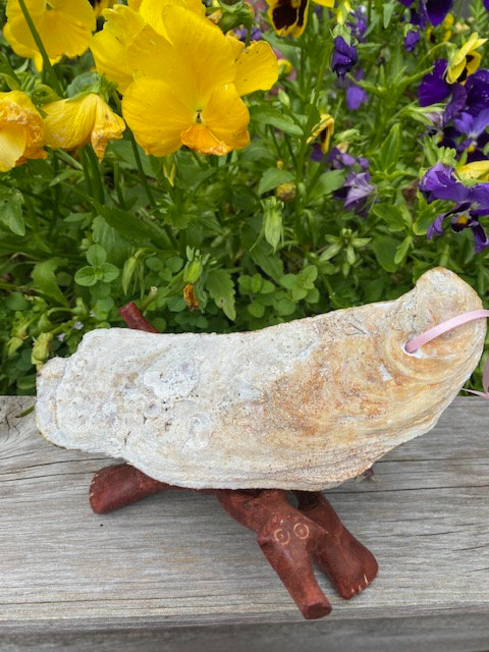 Pretty Seashell Oyster Shell Ornament | Decoupaged Oyster Shell ...
