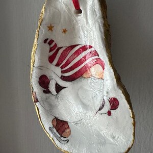 Christmas Troll Ornament Oyster Shell | Decoupaged Oyster Shell - Etsy