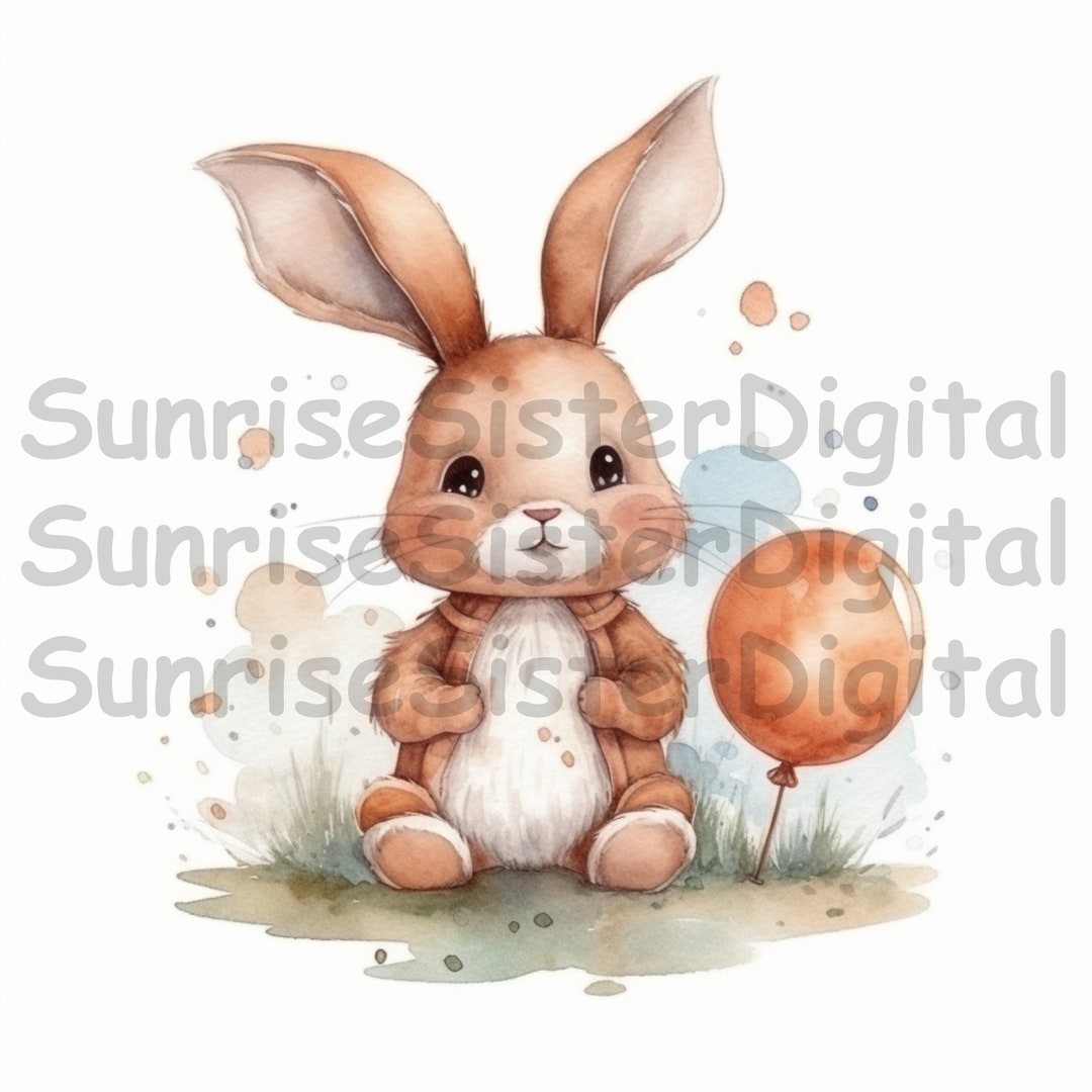 Watercolor Bunny PNG Clipart-printable Watercolor Clipart, High Quality ...