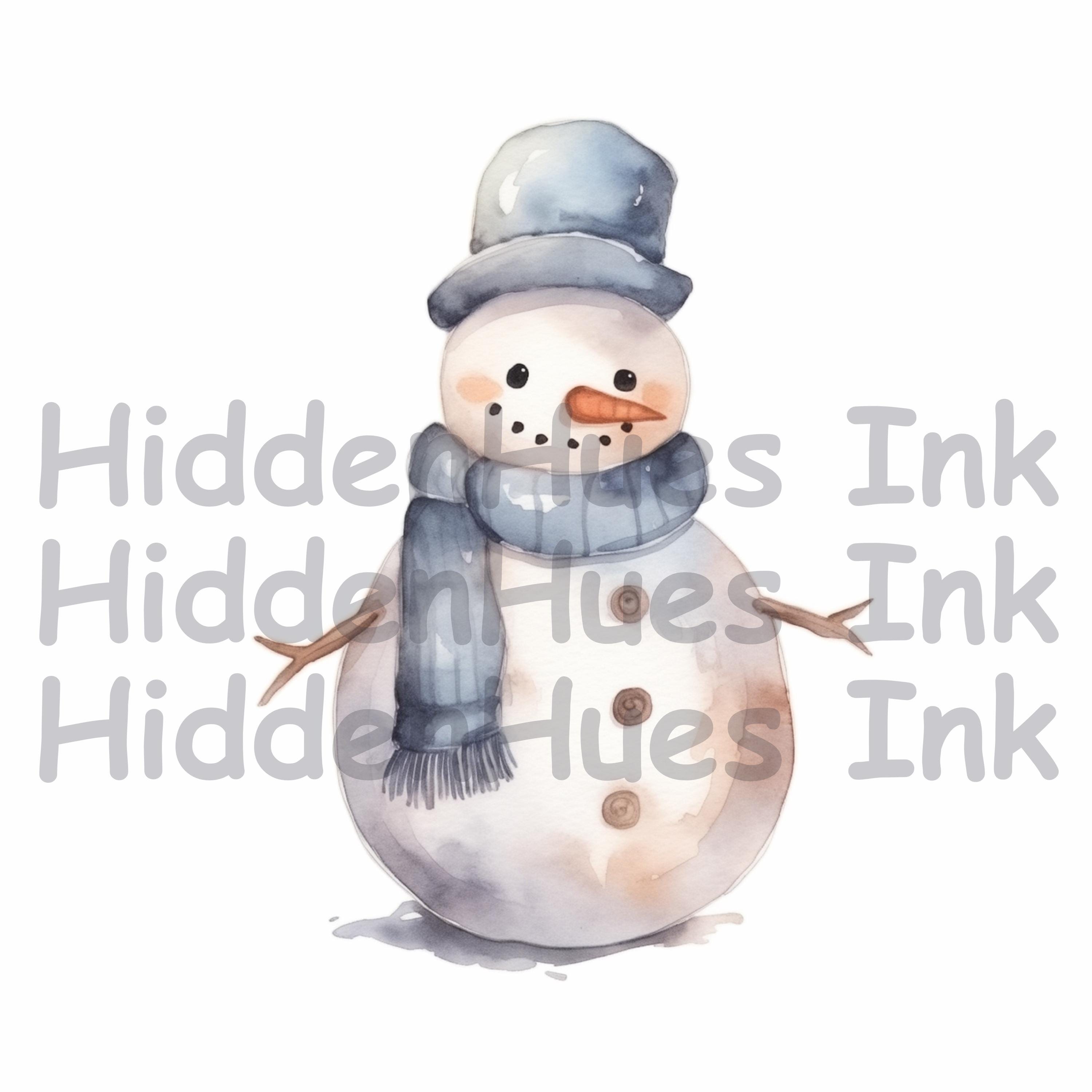 Snowman Watercolor Festive Clipart-printable Watercolor Clipart-high ...