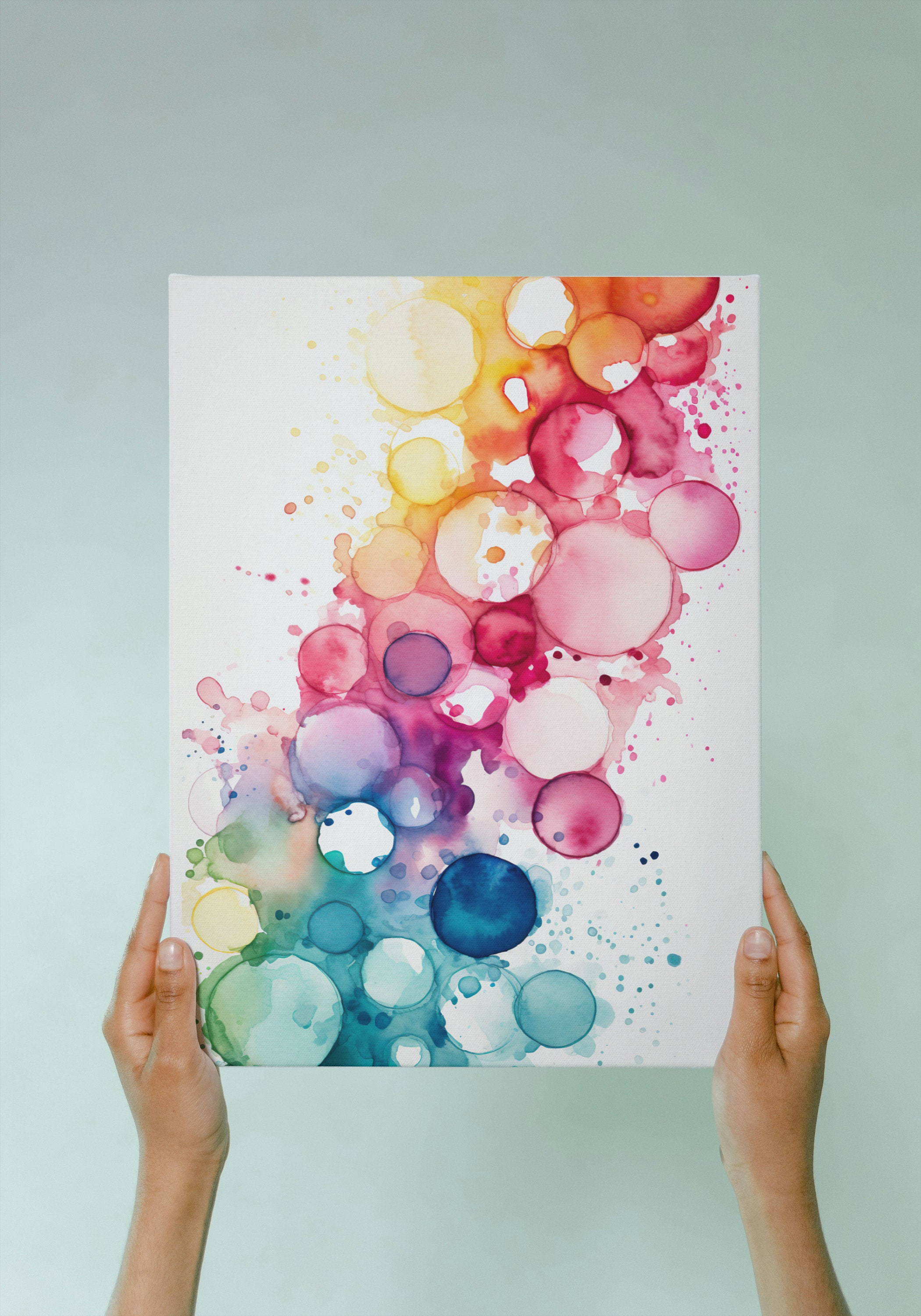 Watercolor Rainbow Bubbles Art-digital Download-poster Print-bedroom ...