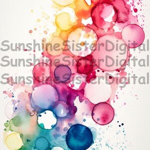Watercolor Rainbow Bubbles Art-digital Download-poster Print-bedroom ...