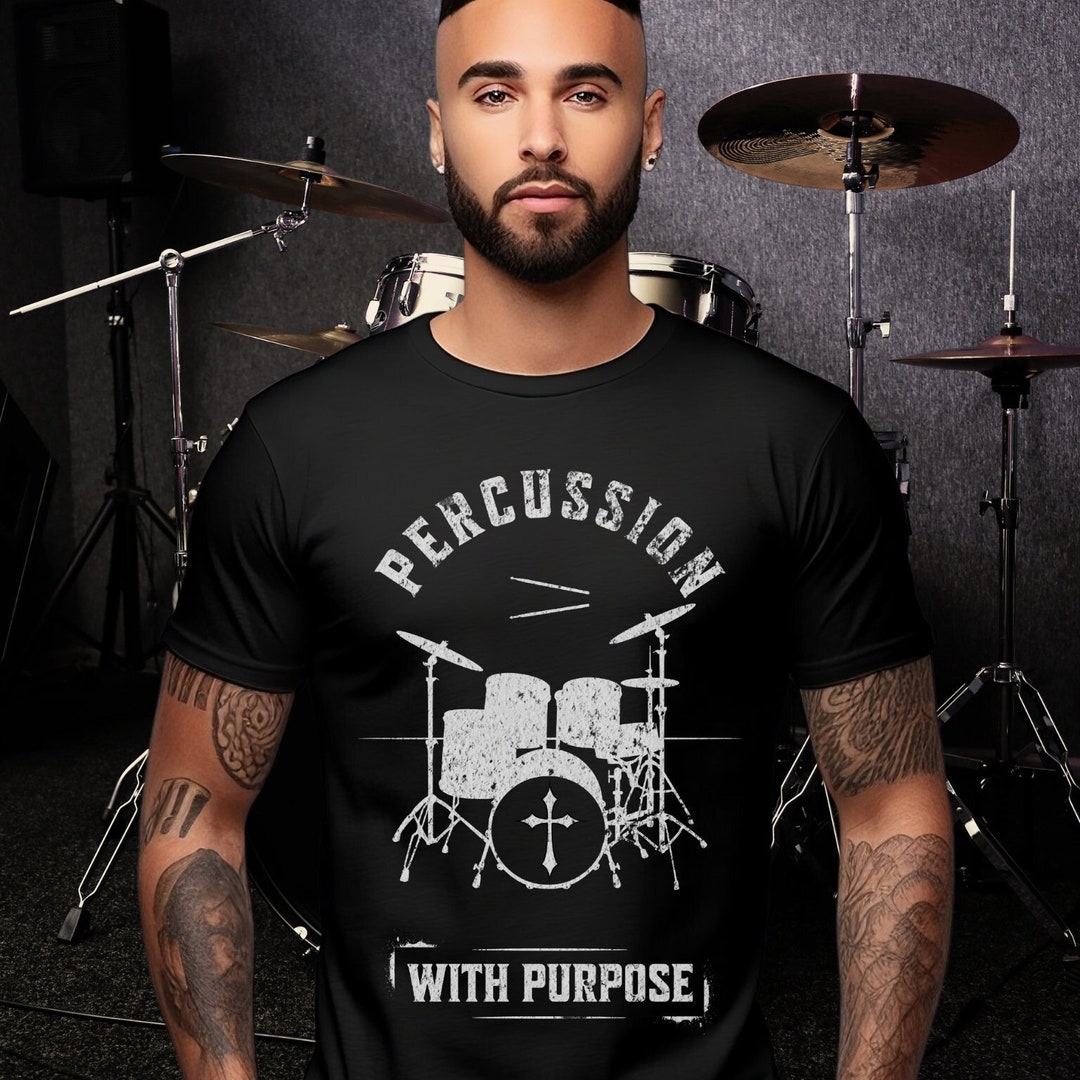 Percussion With Purpose Shirt for Christian Drummers, Christian Drummer ...