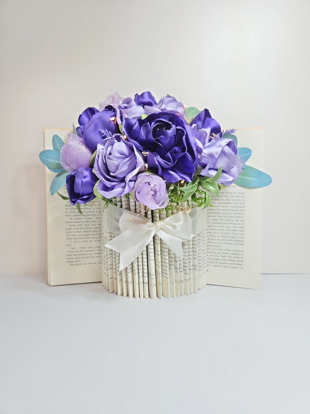 Book Bouquet Floral Book Bouquet Floral Book Arrangement Handmade ...