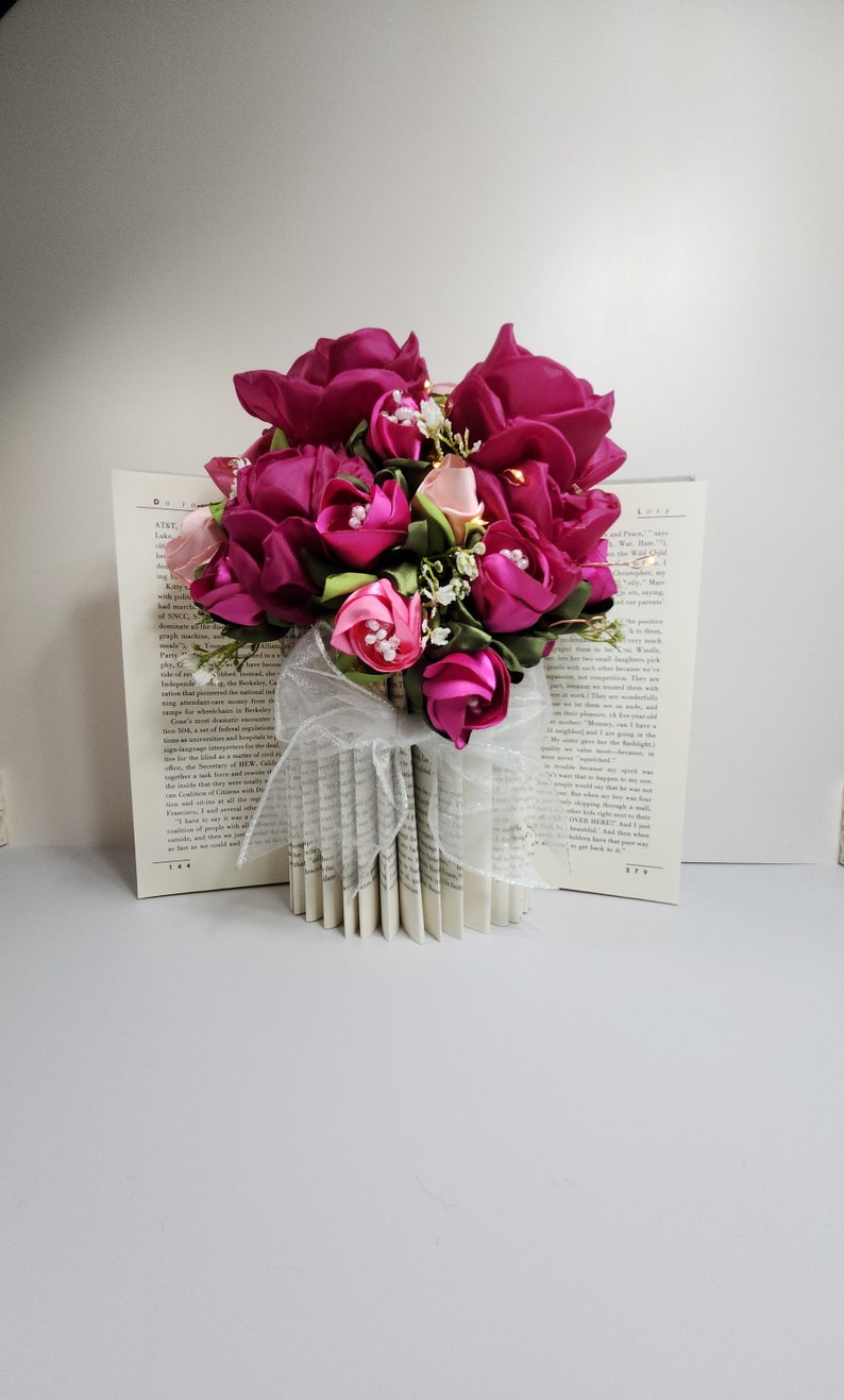 Book Bouquet Floral Book Bouquet Floral Book Arrangement Handmade ...
