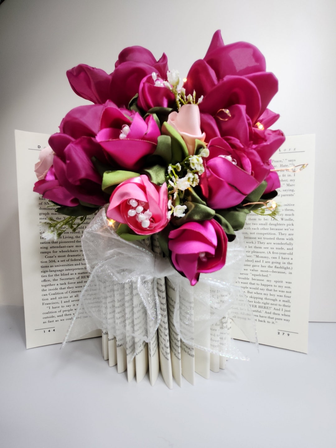 Book Bouquet Floral Book Bouquet Floral Book Arrangement Handmade ...