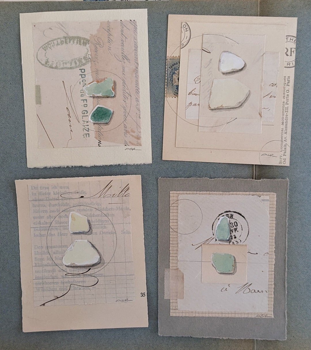 Small Fragments 6 Original Watercolor and Ephemera Collage Art - Etsy