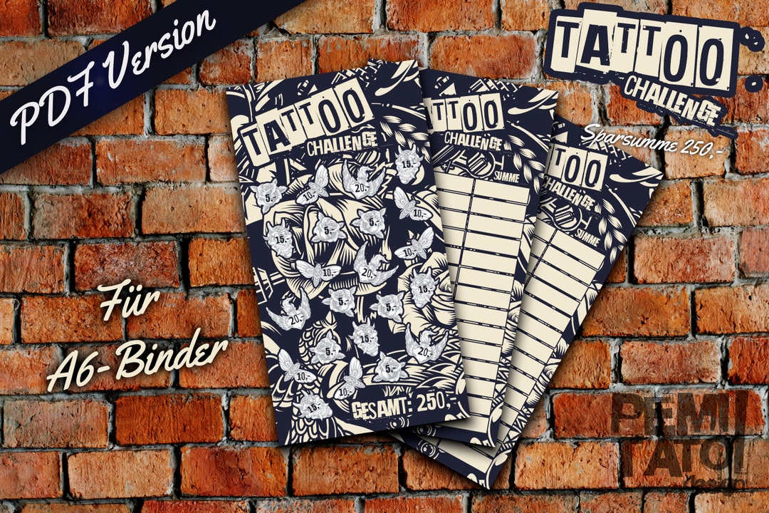 Challenge, Tattoo, Save, A6 Binder, Envelope Method, Savings Challenge ...