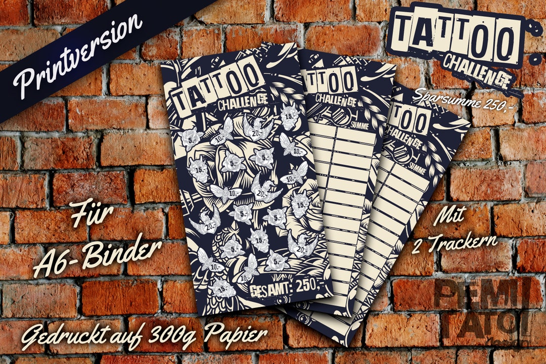 Challenge, Tattoo, Save, A6 Binder, Envelope Method, Savings Challenge ...