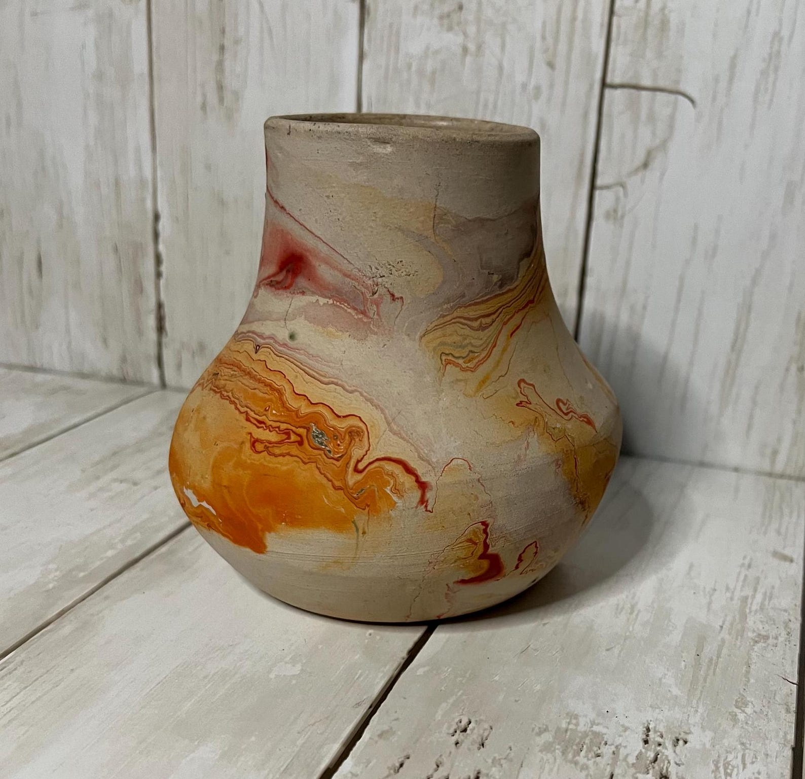 Nemadji Pottery Swirl Vase - Etsy