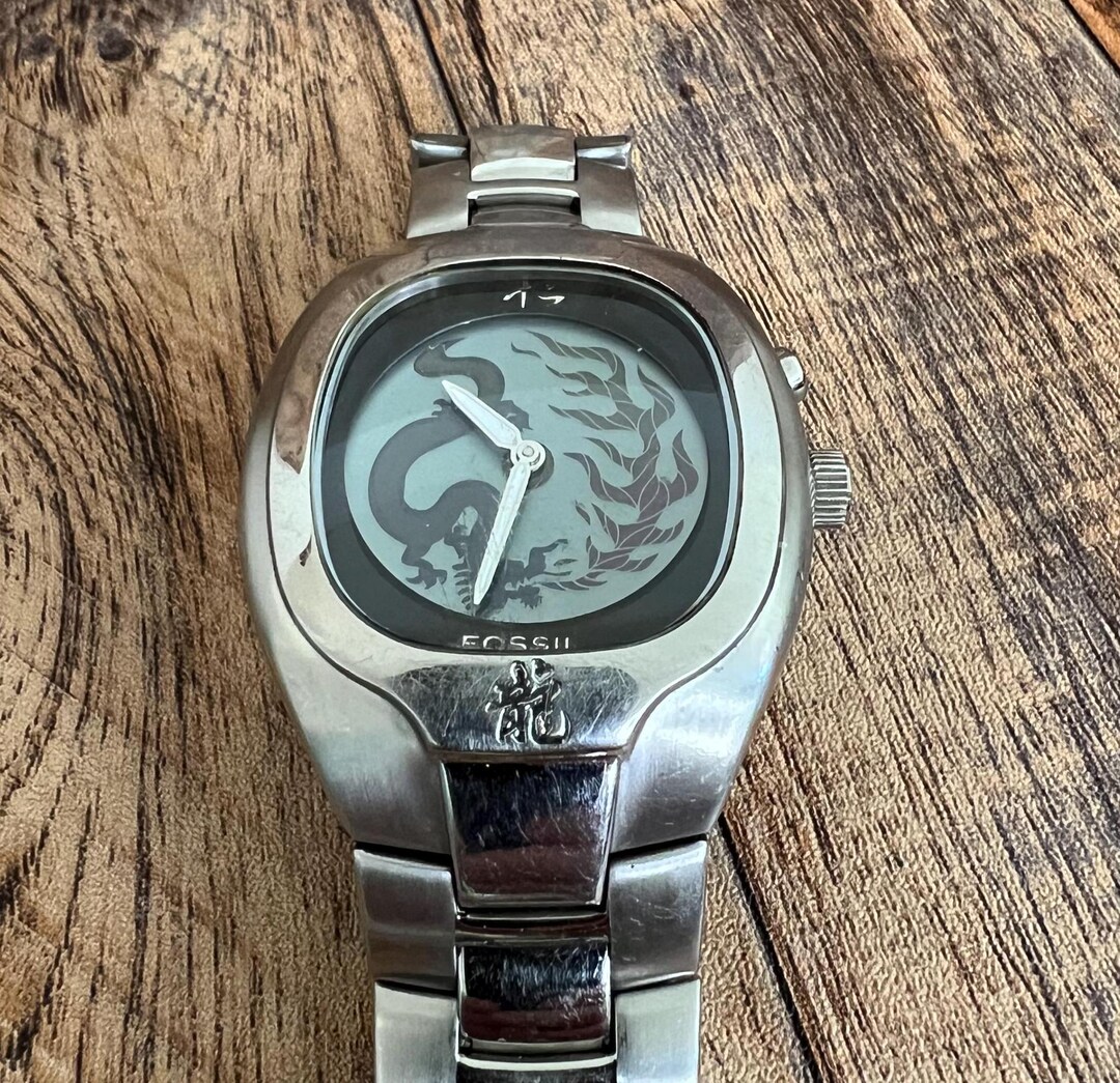 Fossil Big Tic Fire Breathing Dragon Animation Stainless JR-8097 Wristwatch - Etsy