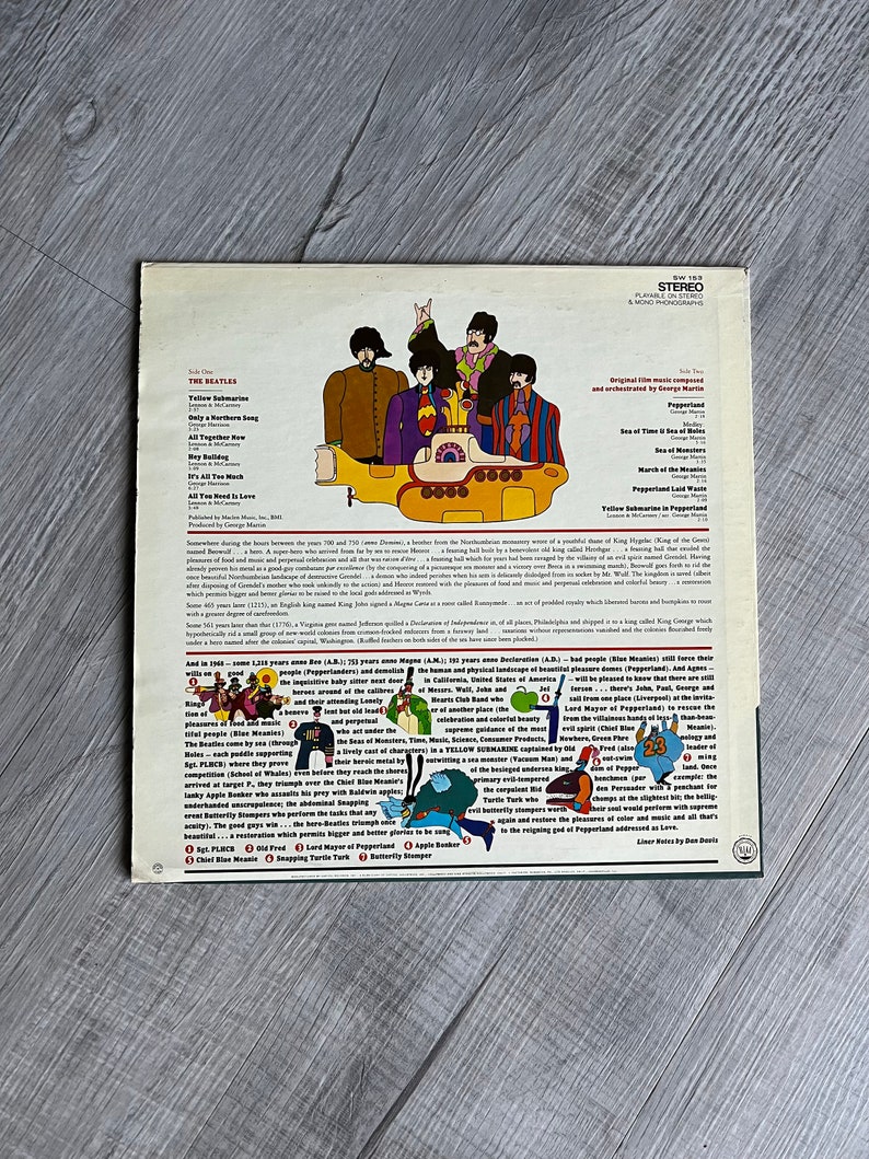 The Beatles Yellow Submarine Pitman Pressing Vinyl Album - Etsy