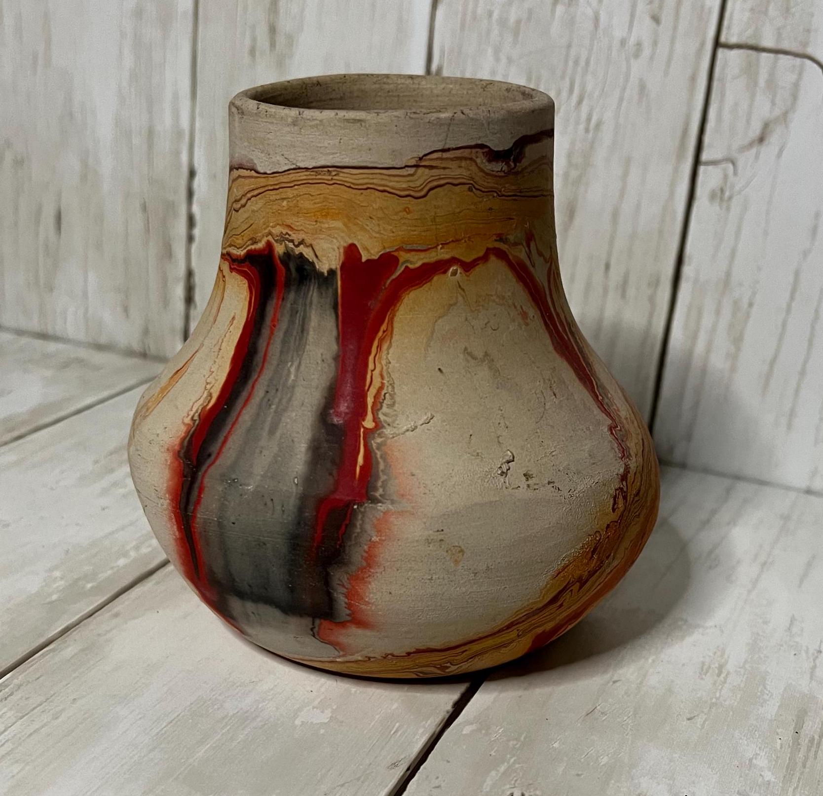 Nemadji Pottery Swirl Vase - Etsy
