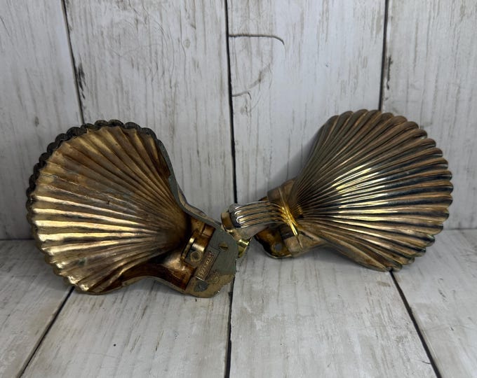 Hall-mack Art Deco Clam Shell Rod Holders - Etsy