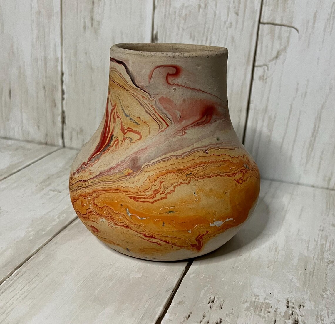 Nemadji Pottery Swirl Vase - Etsy