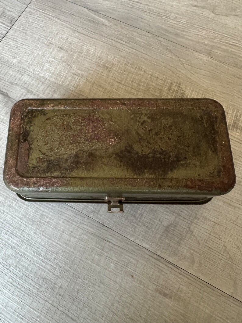 Rustic Antique Green Metal Toolbox - Etsy