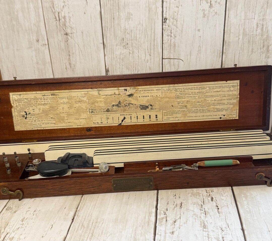 Keuffel and Esser Leroy Lettering Set Drafting Wood Case - Etsy