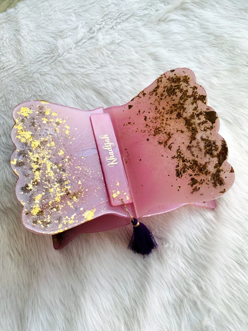 Quran Rehal, Handmade Quran Rehal, Lavender and Pink Gold Quran Rehal ...