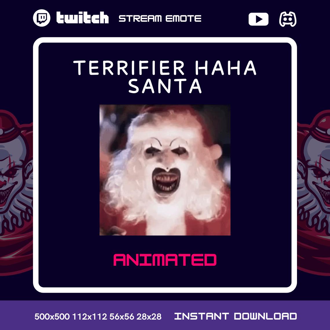 Twitch Fanart Emote Art the Clown Haha Santa Meme Stream Emote Animated ...