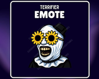 Terrifier Art Sunflower Glasses Fanart Clown Emote Meme for Twitch ...