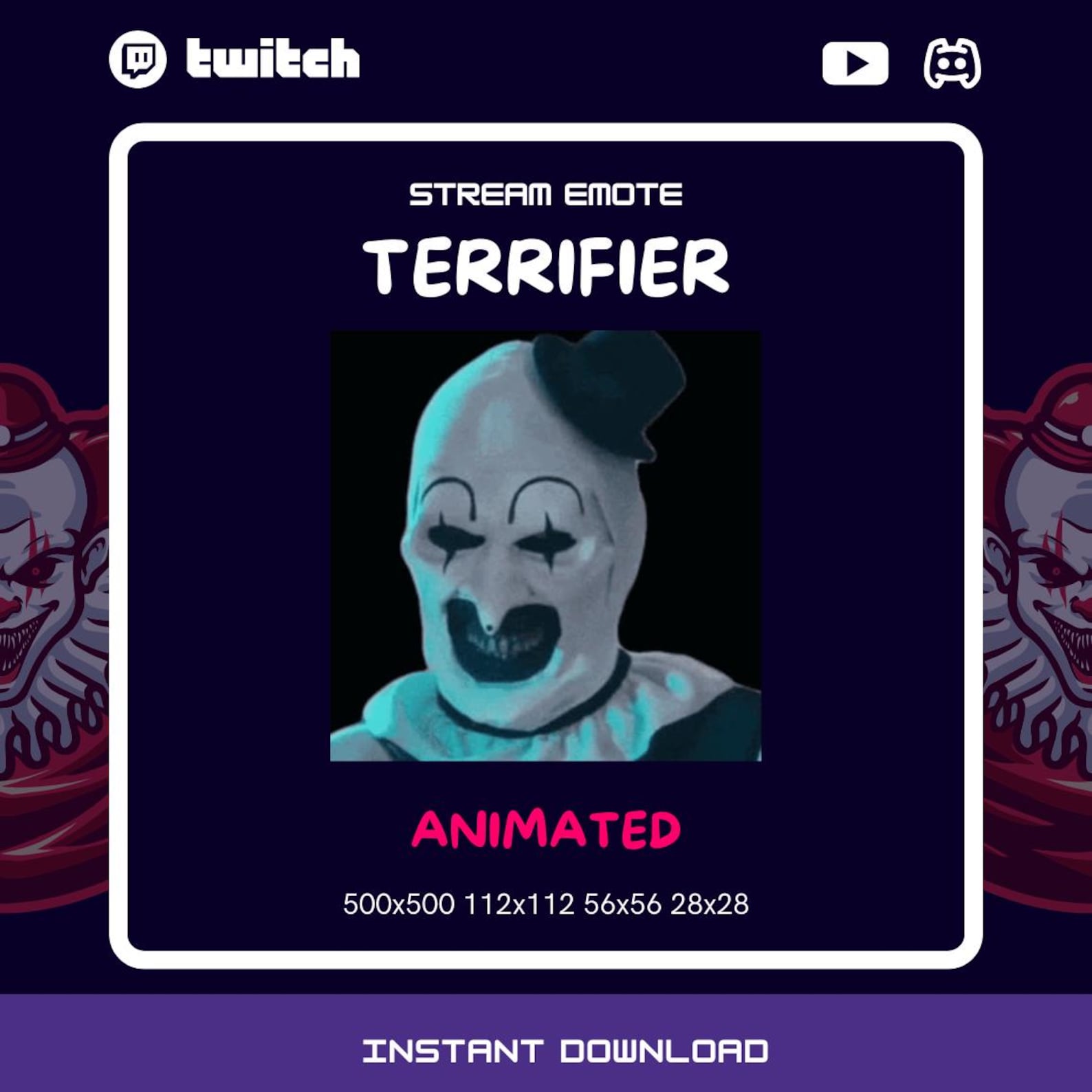 Terrifier Emote Twitch Art Clown Fanart Smile Emote Clown Meme Animated ...