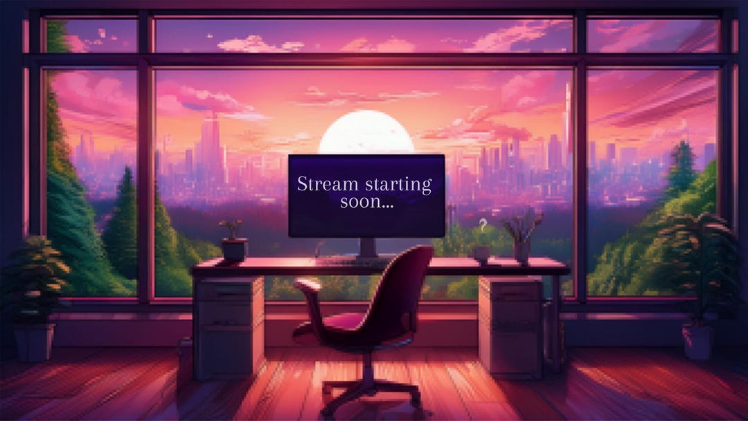 Animated Streaming Overlay, Twitch - Pixel Window Cozy Starting Soon ...