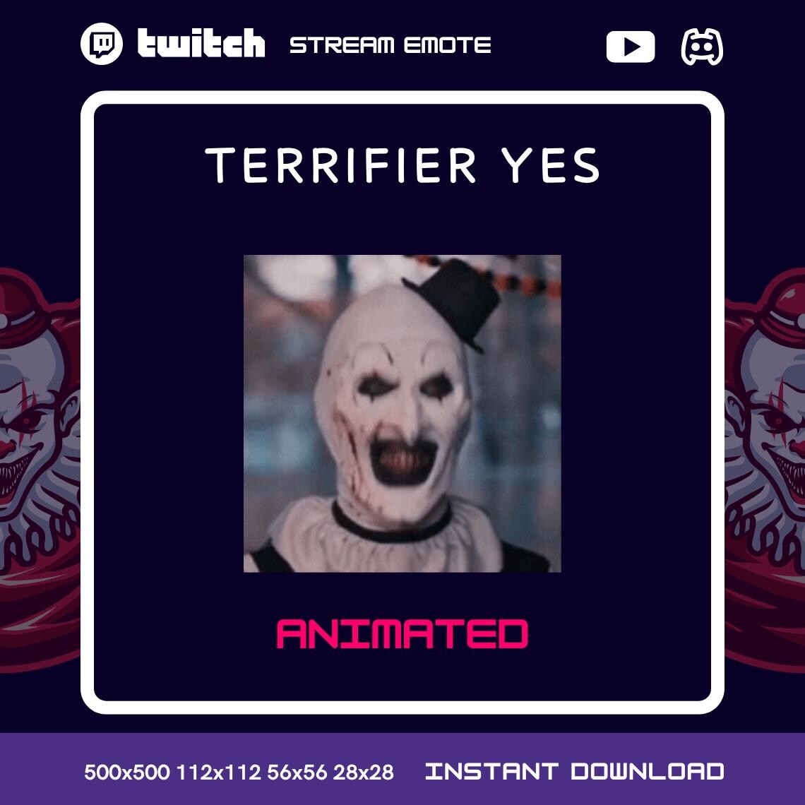 Twitch Emote Art the Clown Yes! Fanart Okay Meme Stream Emote Animated ...