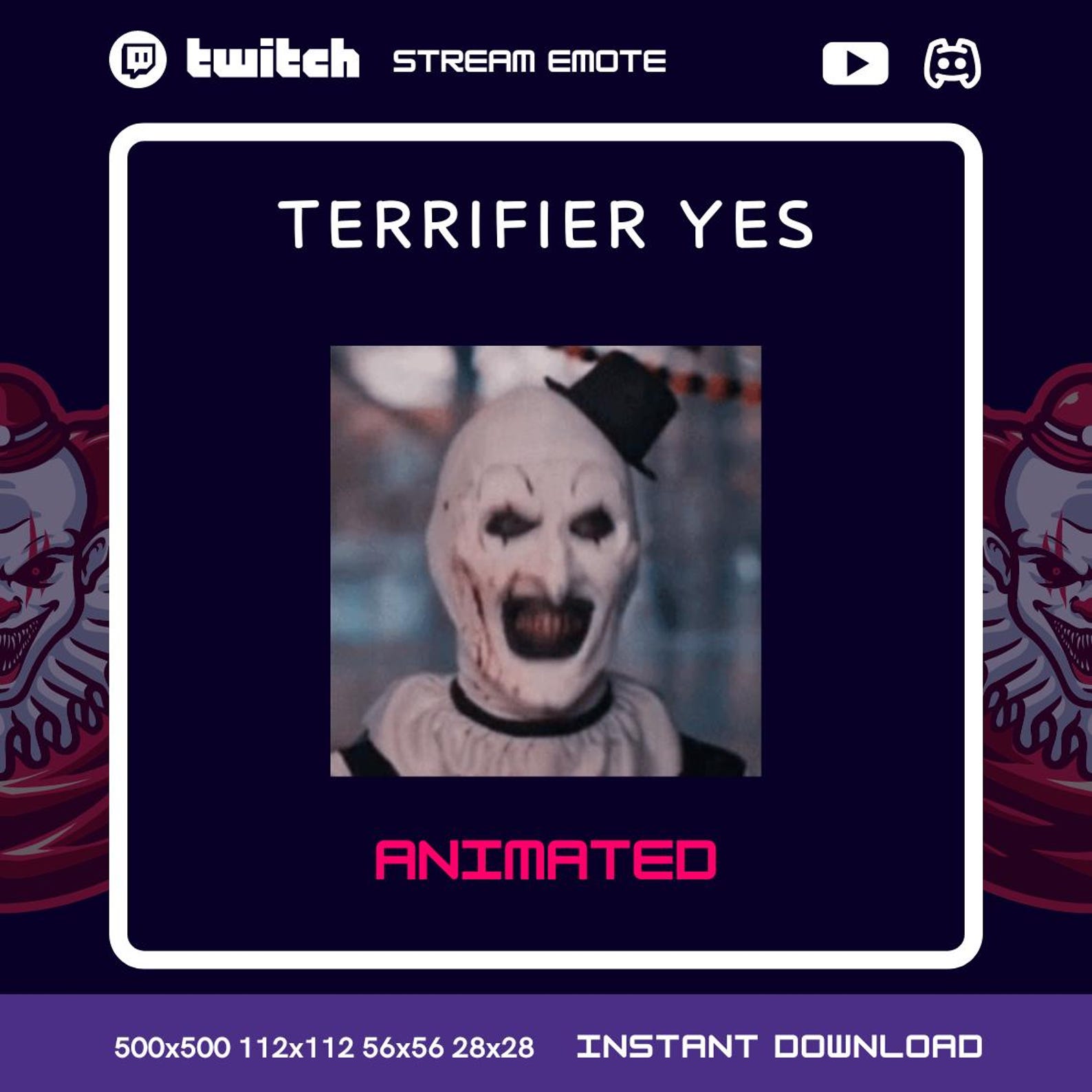 Twitch Emote Art the Clown Yes! Fanart Okay Meme Stream Emote Animated ...