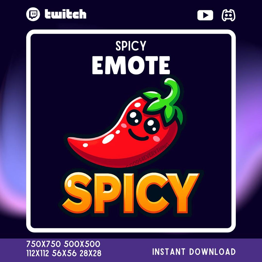 Spicy Emote - for Twitch, Stream, Discord, Kick, Youtube Hype Hot Emote ...