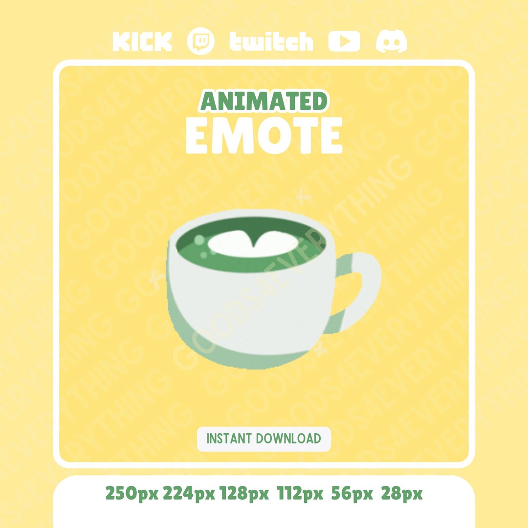 Matcha Emote Animated for Twitch, Discord, Kick, Youtube - Funny Emotes ...