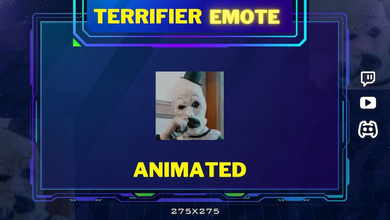 Twitch Emote Terrifier Clown Salty Cry, Meme Stream Emote Salty Cry ...
