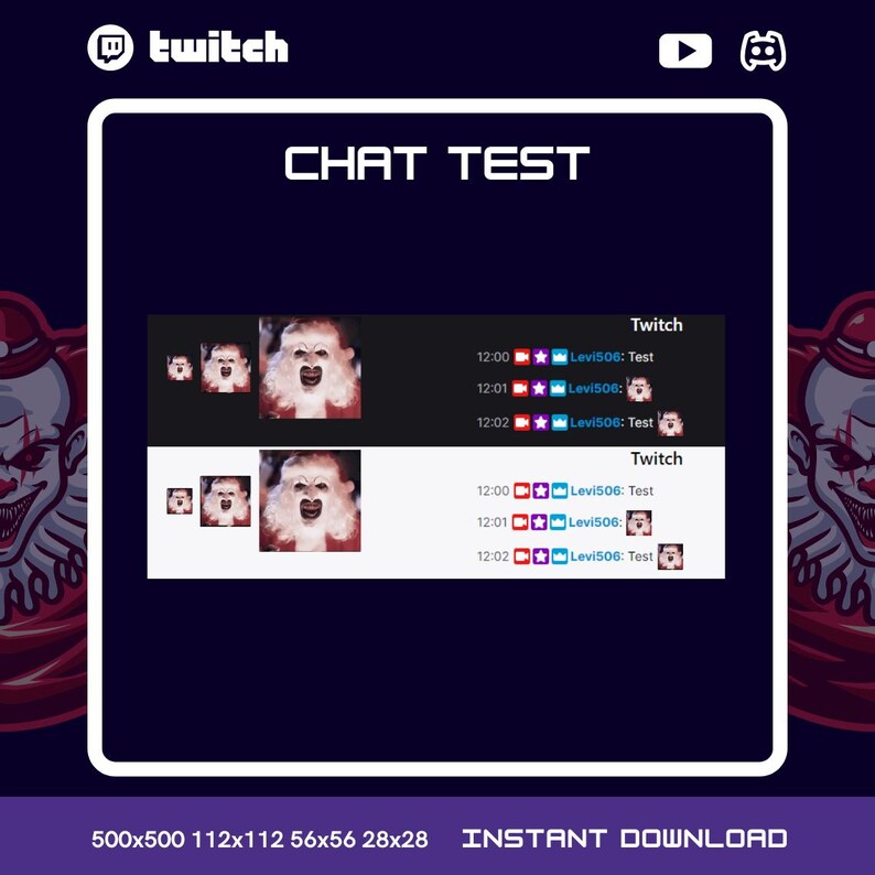 Twitch Fanart Emote Art the Clown Haha Santa Meme Stream Emote Animated ...