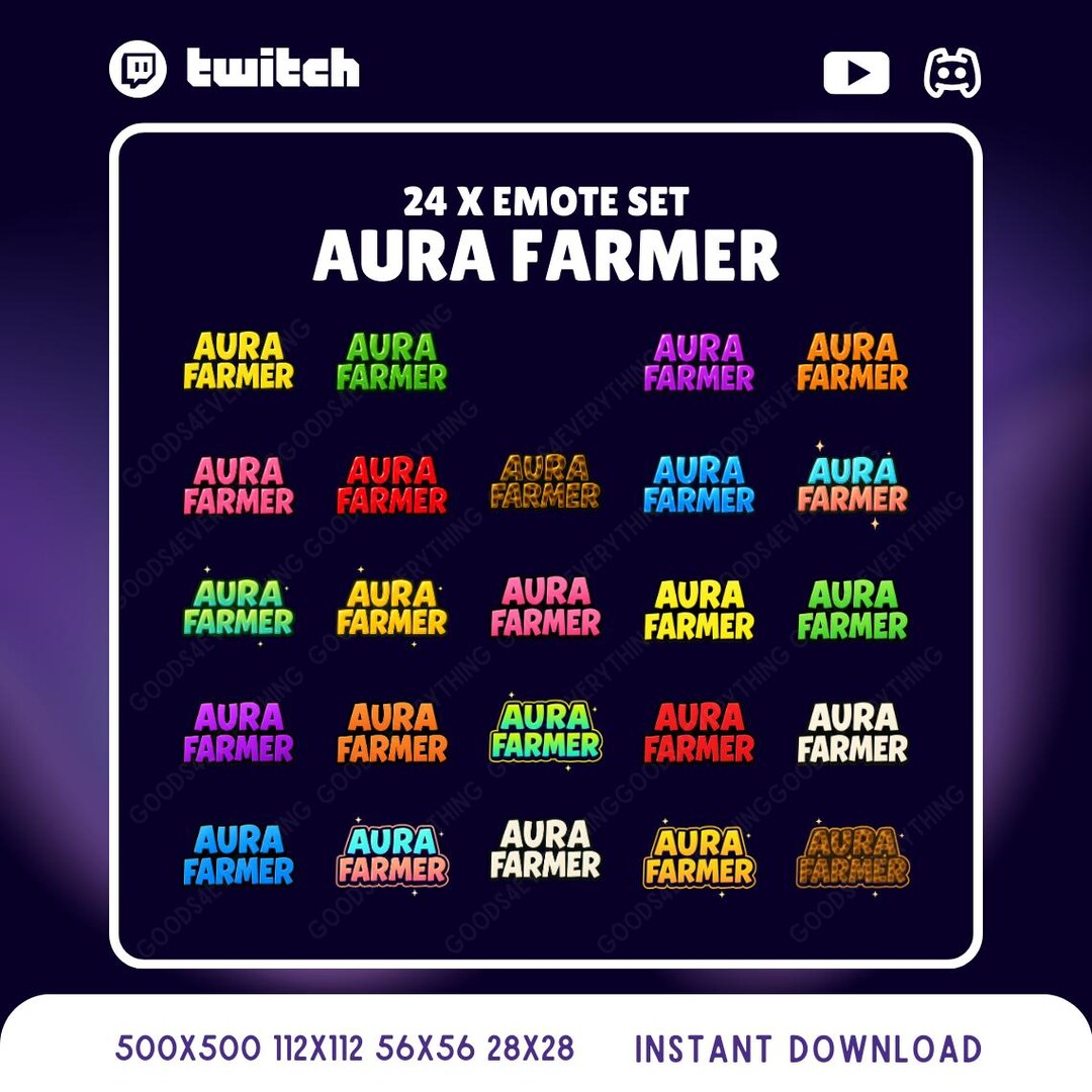 Twitch Emotes Set “aura Farmer” – 24x Emotes | PNG | 500x500 + All ...