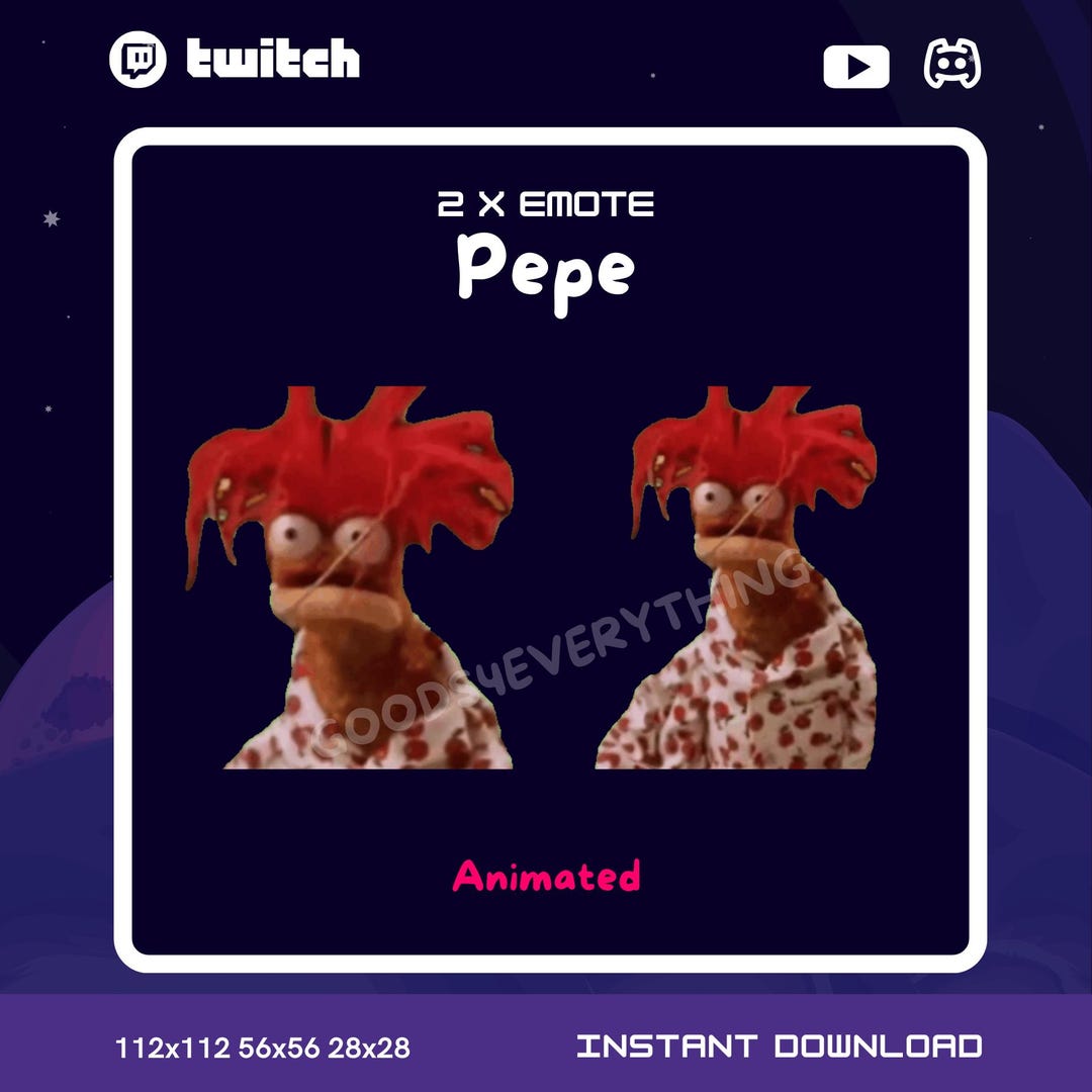 2x Emote Package for Twitch, Discord, Youtube Pepe Hype Meme Top ...