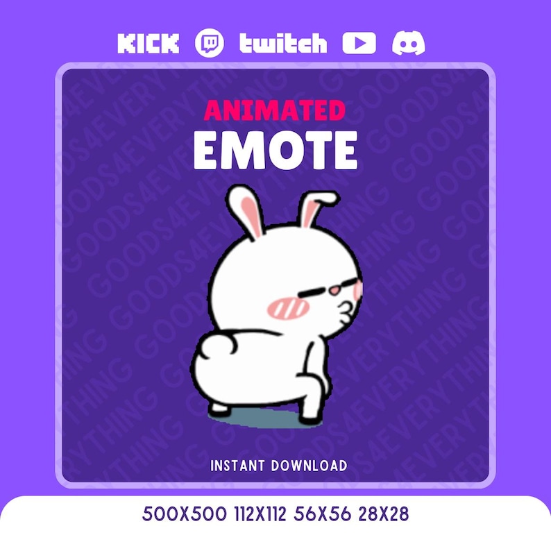 Emote de Conejito Twerk | Emote animado para Twitch, YouTube, Discord y ...