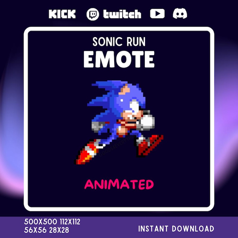 Sonic Run Emote | Animated Stream Emote for Twitch, Youtube, Discord ...