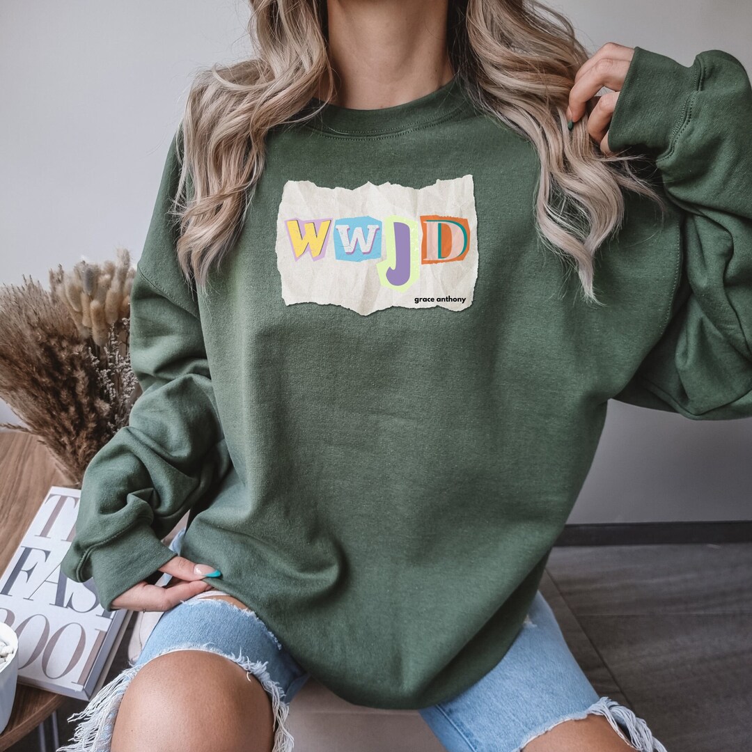What Would Jesus Do WWJD Oversize Sweatshirt Hoodie Christian Bible ...