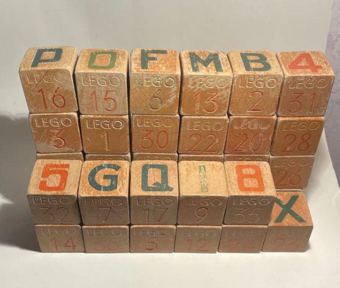 Vintage Wooden Lego Blocks From the 1950s, Denmark - Etsy