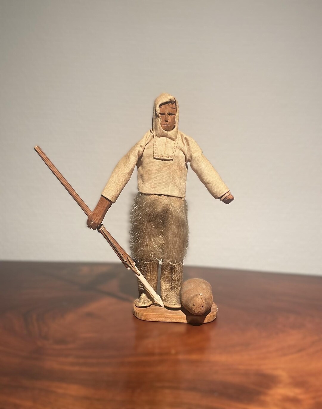 Greenlandic Miniature Model of Hunter With His Catch, Greenland 1970s ...