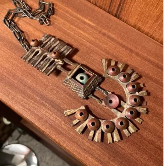Rare vintage art bronze necklace, design by Pentti Sa… - Gem
